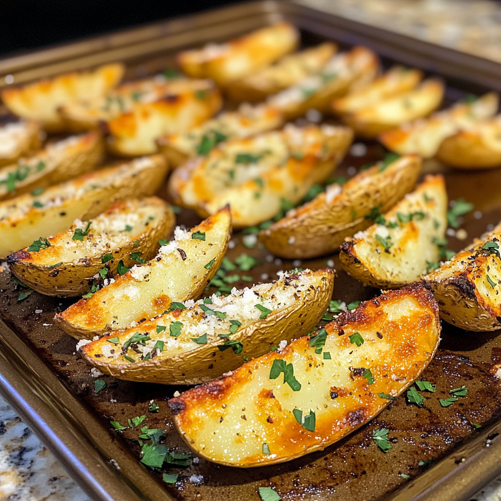 Baked Garlic Parmesan Potato Wedges