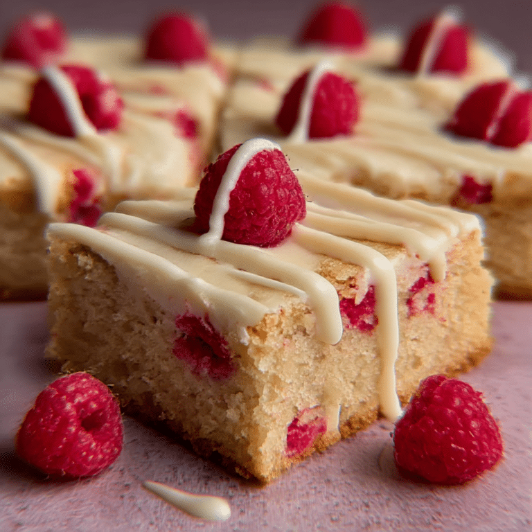 White Chocolate Raspberry Traybake