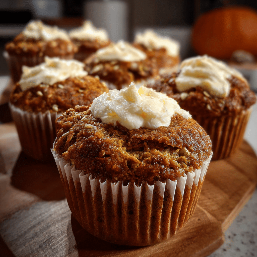 Pumpkin Spice Muffins with Cream Cheese